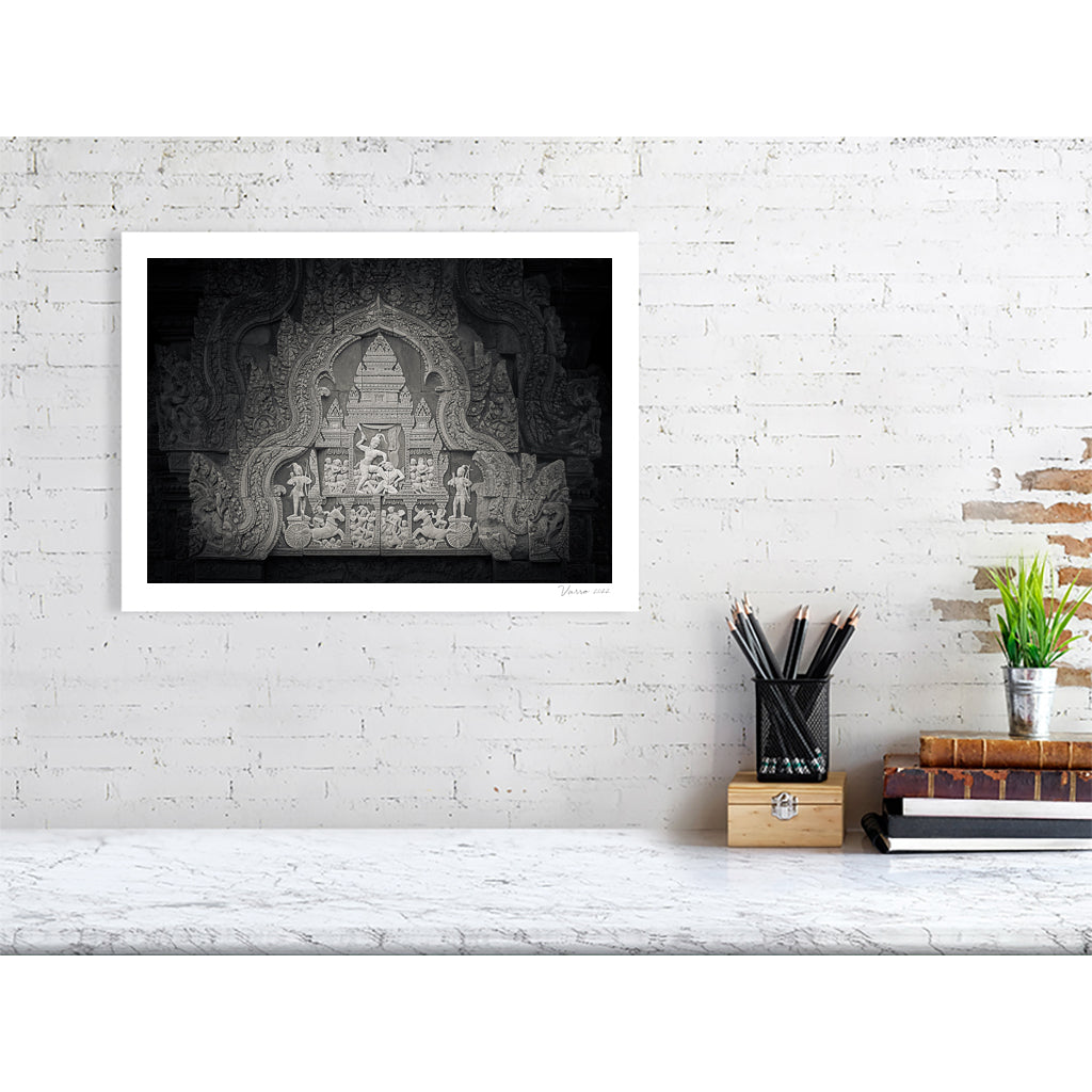 Krishna Slaying the Demon Kamsa, Banteay Srei Temple, Angkor, Cambodia ...