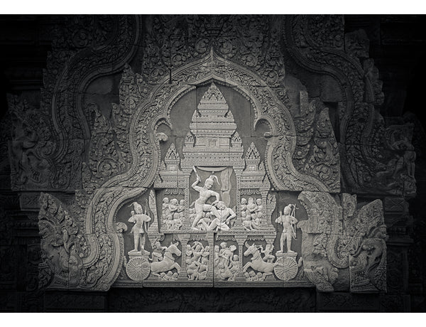 Krishna Slaying the Demon Kamsa, Banteay Srei Temple, Angkor, Cambodia ...